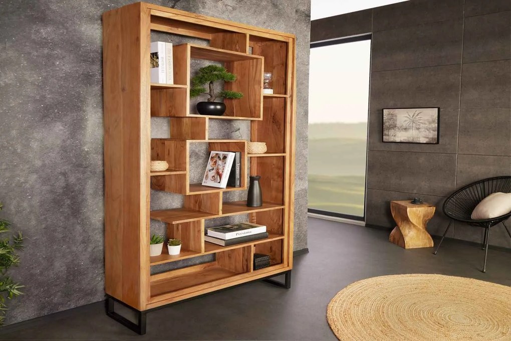 Designový regál Louis Honey 190 cm akácie