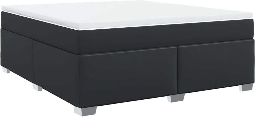 Box spring postel s matrací černá 180x200 cm umělá kůže 3285221