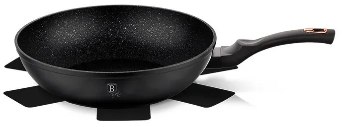 BERLINGERHAUS Pánev WOK s mramorovým povrchem 30 cm Black Rose Collection BH-6178