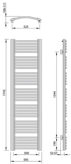 Sapho Egeon EG617A Radiátor kombinovaný, 59,5x174,2cm, antracit