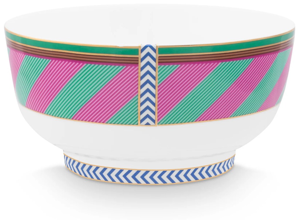 Pip Studio Pip Chique Stripes miska ∅15.5cm, růžovo-zelená (Pip Chique miska ∅15.5cm)