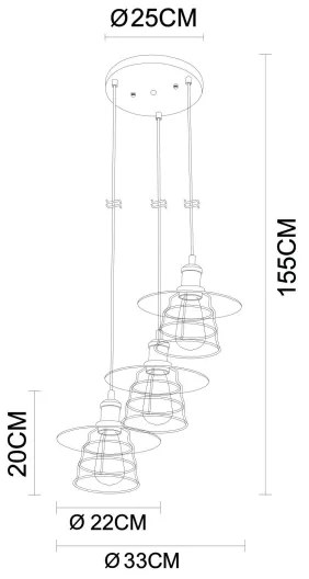 Globo 15086-3H - Lustr VIEJO 3xE27/60W/230V