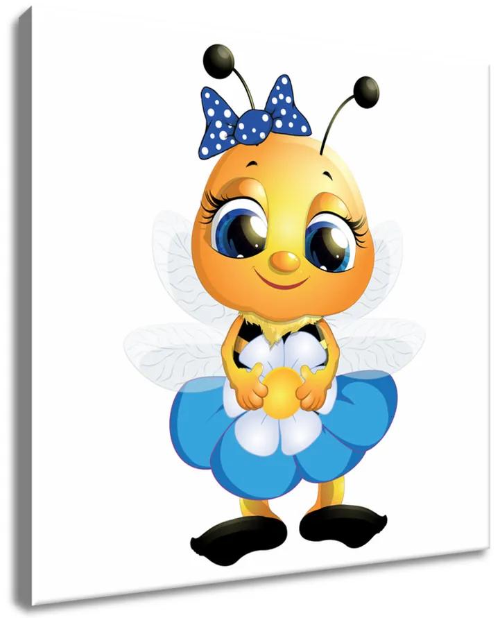 Gario Obraz na plátně Včelka v modré sukýnce Rozměry: 30 x 30 cm