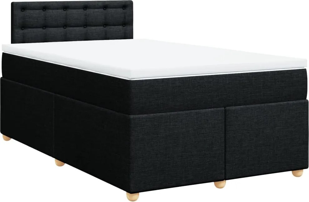 Box spring postel s matrací černá 120x190 cm textil 3288935