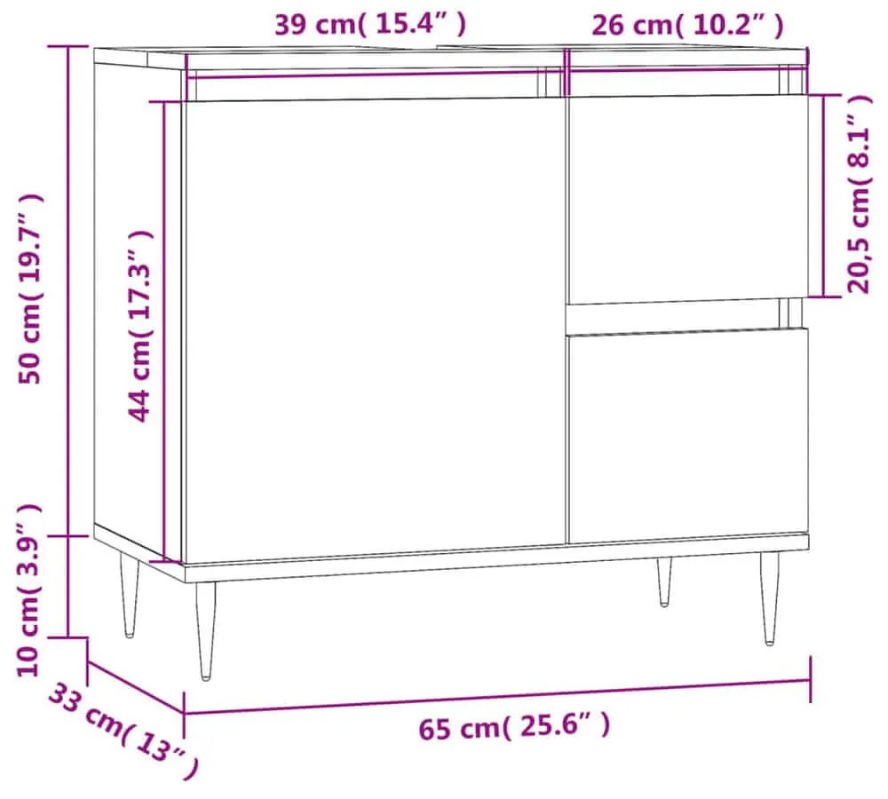 Petromila Koupelnová skříňka betonově šedá 65x33x60 cm kompozitní dřevo