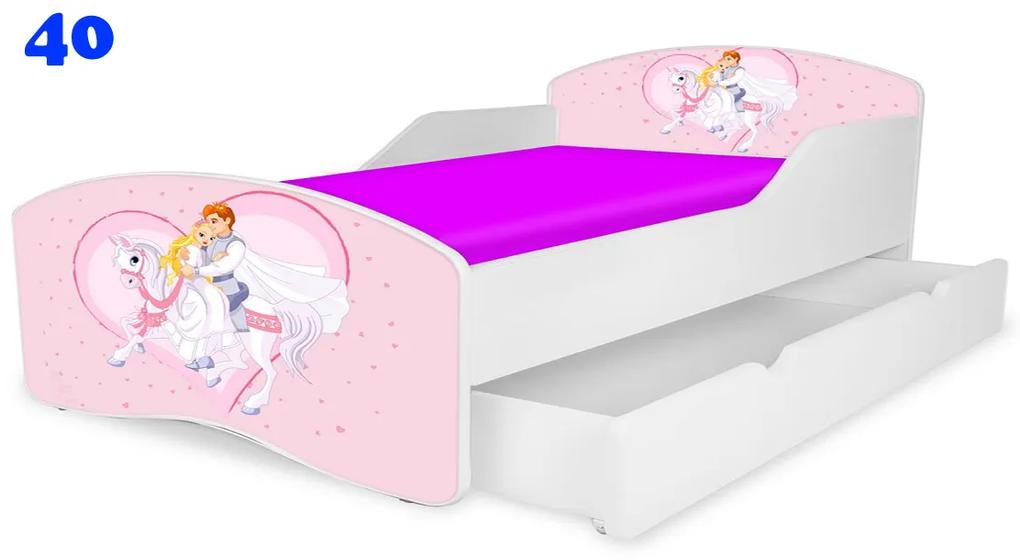Dětská postel Adam small rainbow vzor 40 140x70 cm