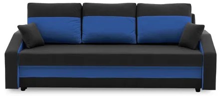 Velká rozkládací pohovka HEWLET PLUS color Černá + světle modrá