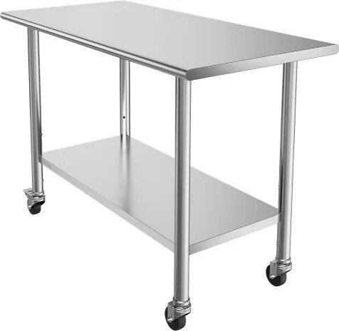 Pracovní stůl z nerezové oceli, 61x122 cm VEVOR – 1220 × 610 × 864 mm