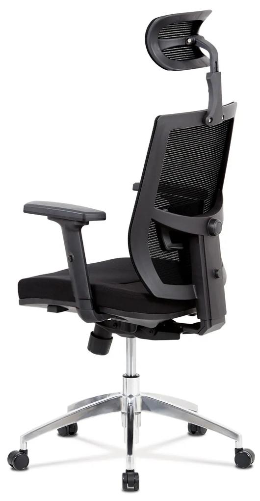 Autronic Kancelářská židle, černá látka / černá síťovina, hliníkový kříž, synchronní mech