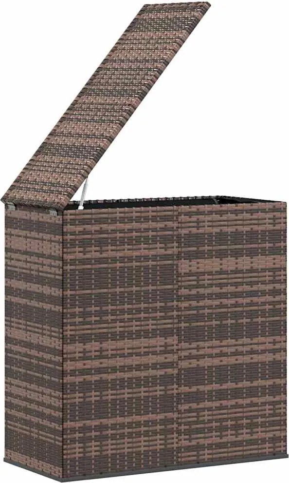Zahradní úložný box PE ratan 100 x 49 x 103,5 cm hnědý 317224