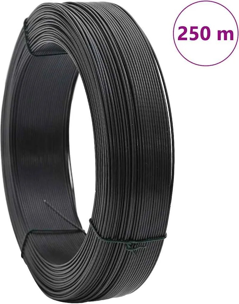 Plotový vyvazovací drát 250 m 2,3/3,8 mm ocelový antracitový 144481