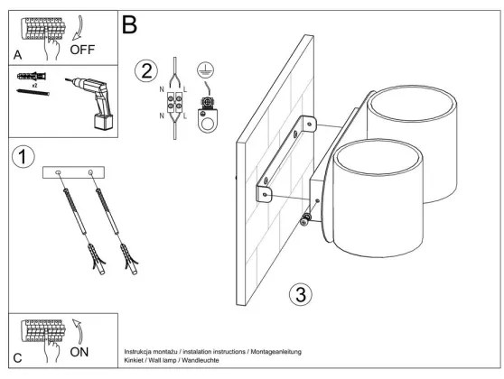 Sollux SL.0659 - Nástěnné bodové svítidlo ORBIS 2xG9/40W/230V bílá