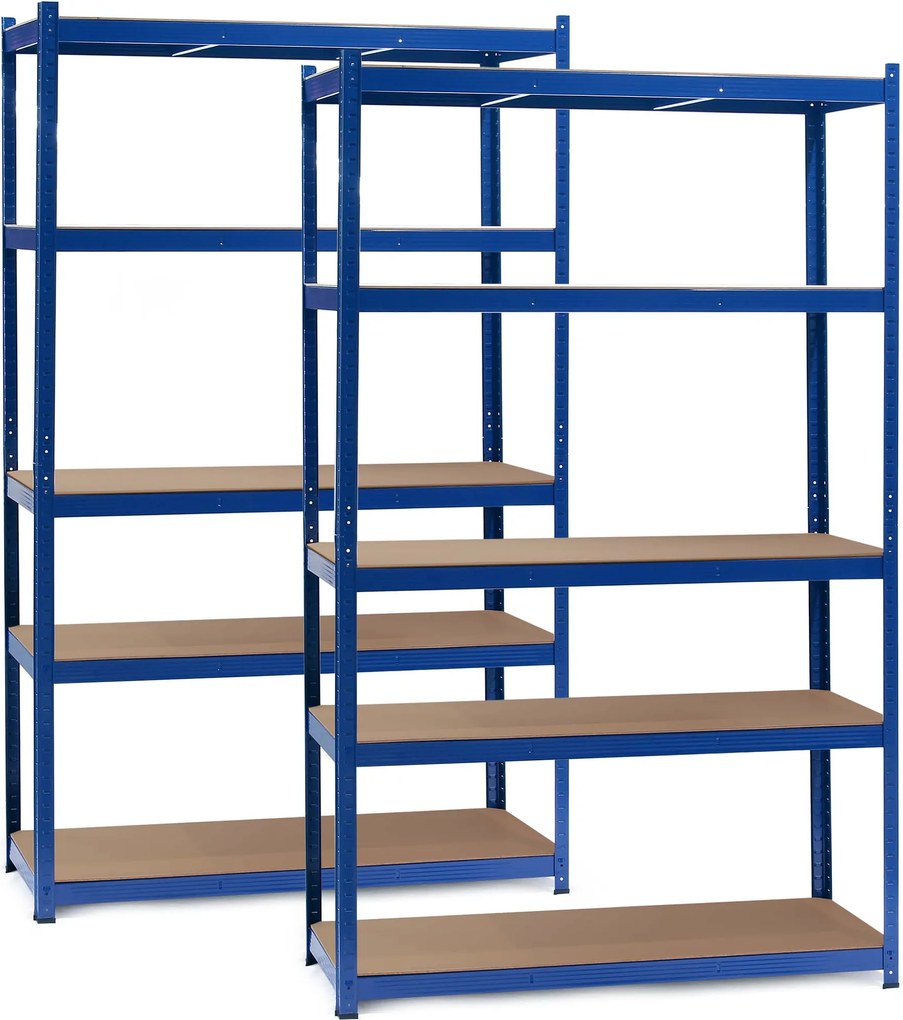 Dílenský regál Wiltec – 120 × 60 × 204 cm, 200 kg, modrá (64872)