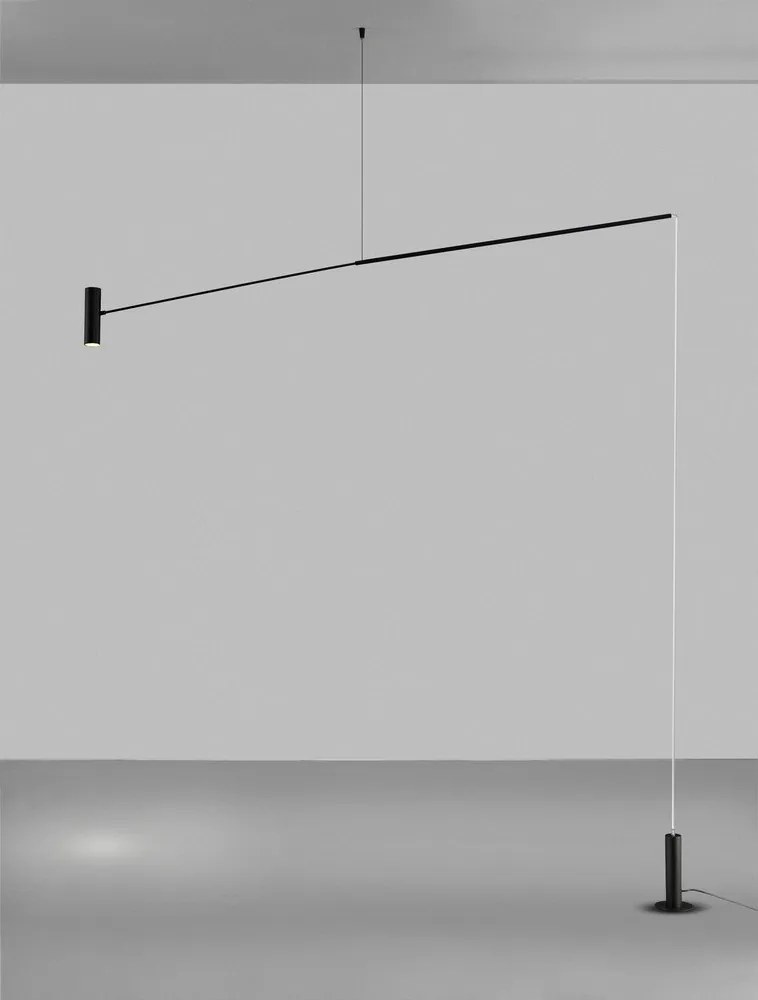 Matně černá kovová LED stojací lampa (výška 250 cm) Voice – Nova Luce