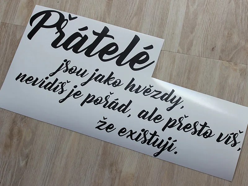 Citát přátelé samolepka na zeď 50 x 24 cm