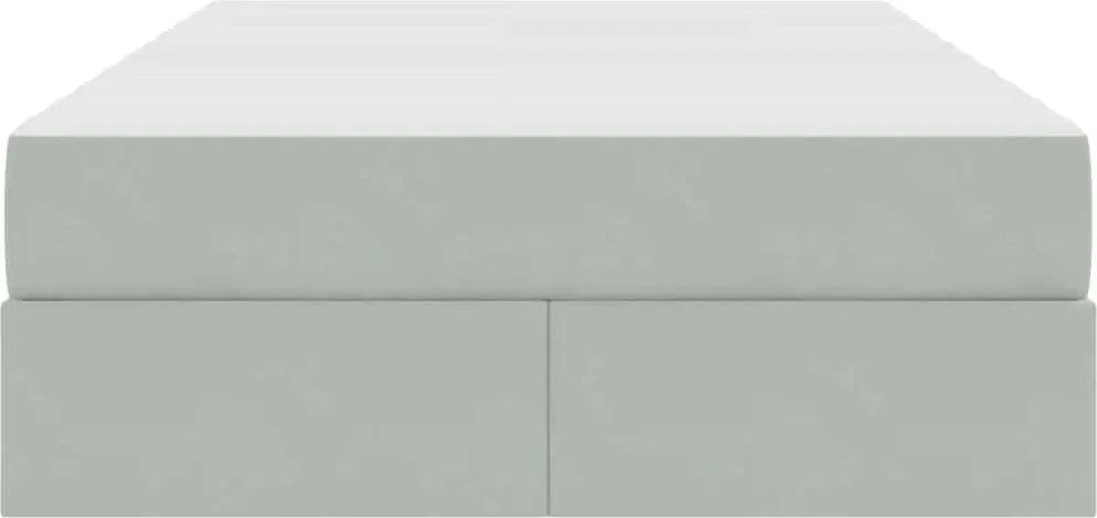 Postel s úložným prostorem a matrací Světle šedá 120 x 200 cm 3399712