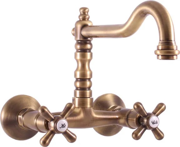 Slezák Rav Morava Retro baterie dřezová ze zdi s kulatým ramínkem 224 mm MK102.5/28SM
