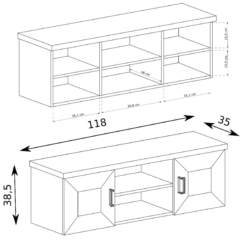 Tadeusz S - závěsná police T12 - dub stoletý