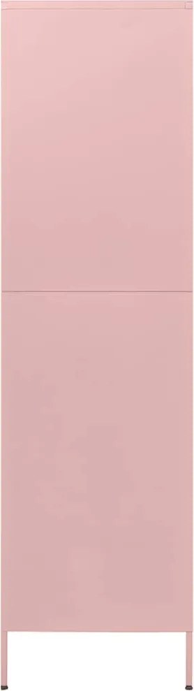 Šatní skříň růžová 90 x 50 x 180 cm ocel 336247
