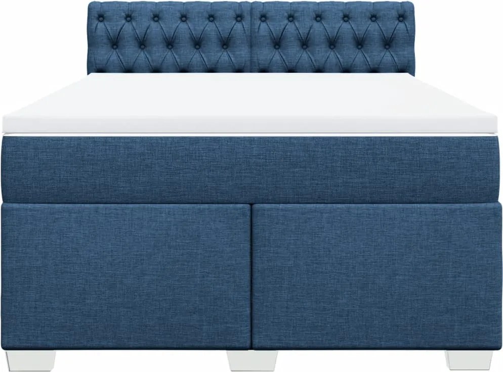 Box spring postel s matrací modrá 160x200 cm textil 3285952