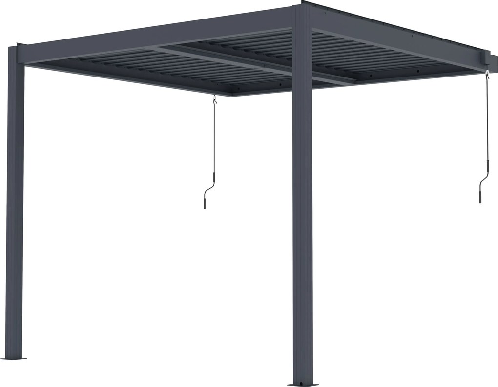 Bioklimatická pergola G21 Trenton Premium 3x3 m, antracitová hliníková