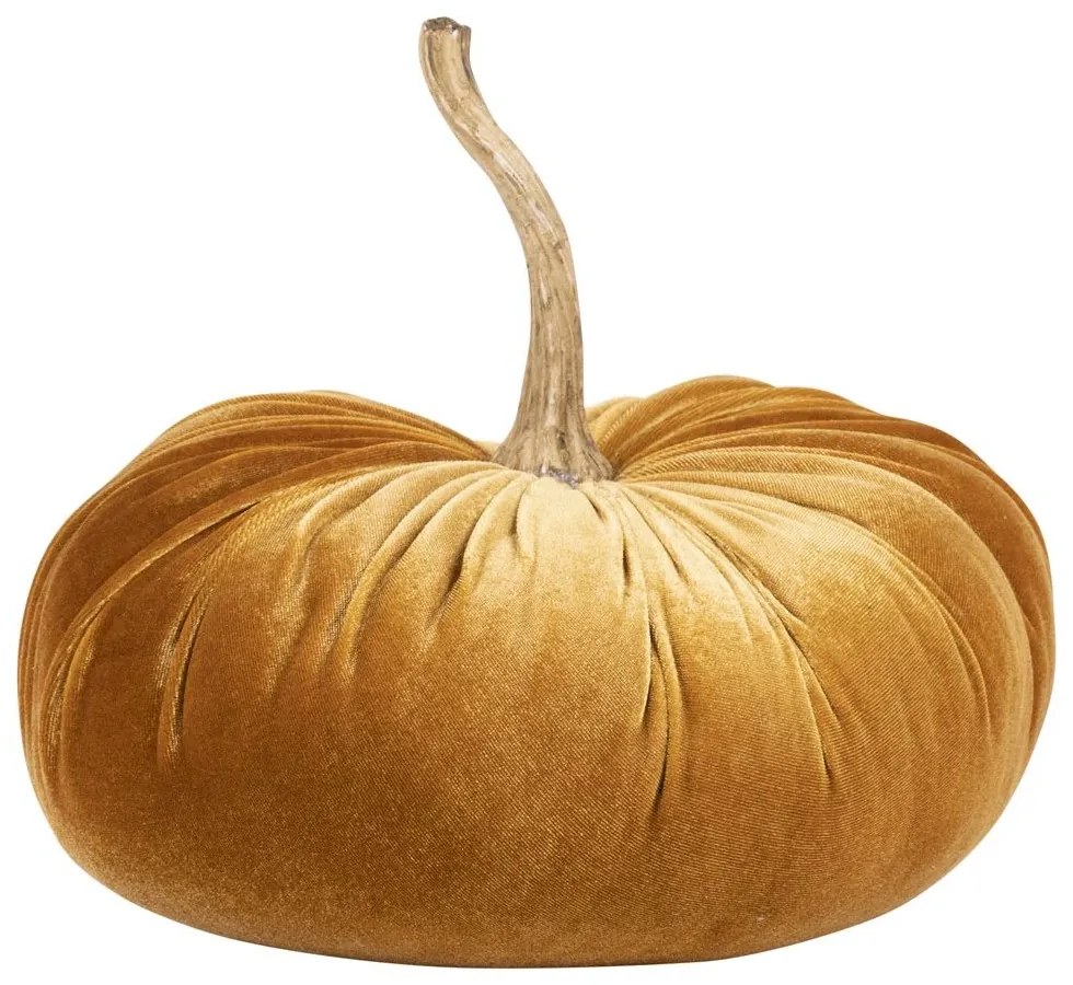 Oranžová sametová dekorativní dýně Pumpkin - 28*30*29cm