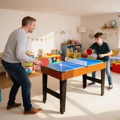 SPORTNOW 5-v-1 víceherní stůl, 53 díly příslušenství, stolní fotbal, stolkohokej, stolní tenis, billiard, basketbal, ořech