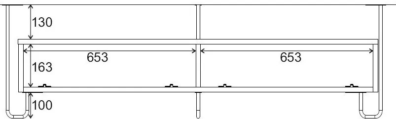 TV stolek v dekoru dubu v přírodní barvě 150x45 cm Dilly – Marckeric