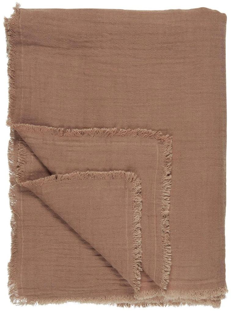 IB LAURSEN Bavlněný pléd Brick 130×170 cm, oranžová barva, textil