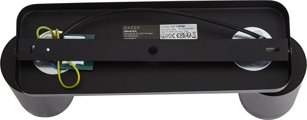 Moderní stropní svítidlo černé se 2 světly GU10 70mm - Jeana Luxe