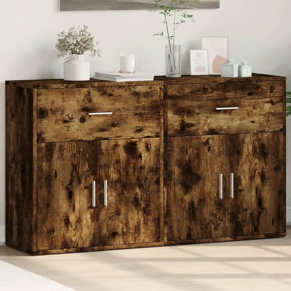 Příborníky 2 ks kouřový dub 60 x 31 x 70 cm kompozitní dřevo 3276550