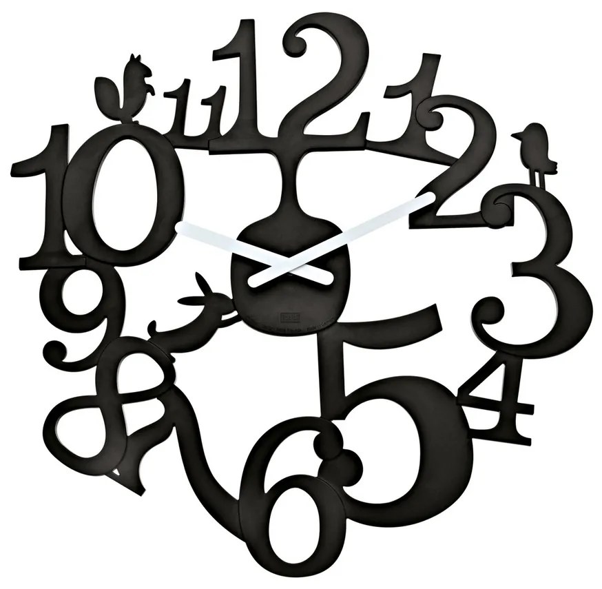 Koziol Nástěnné hodiny PI:P černá, pr. 45 cm