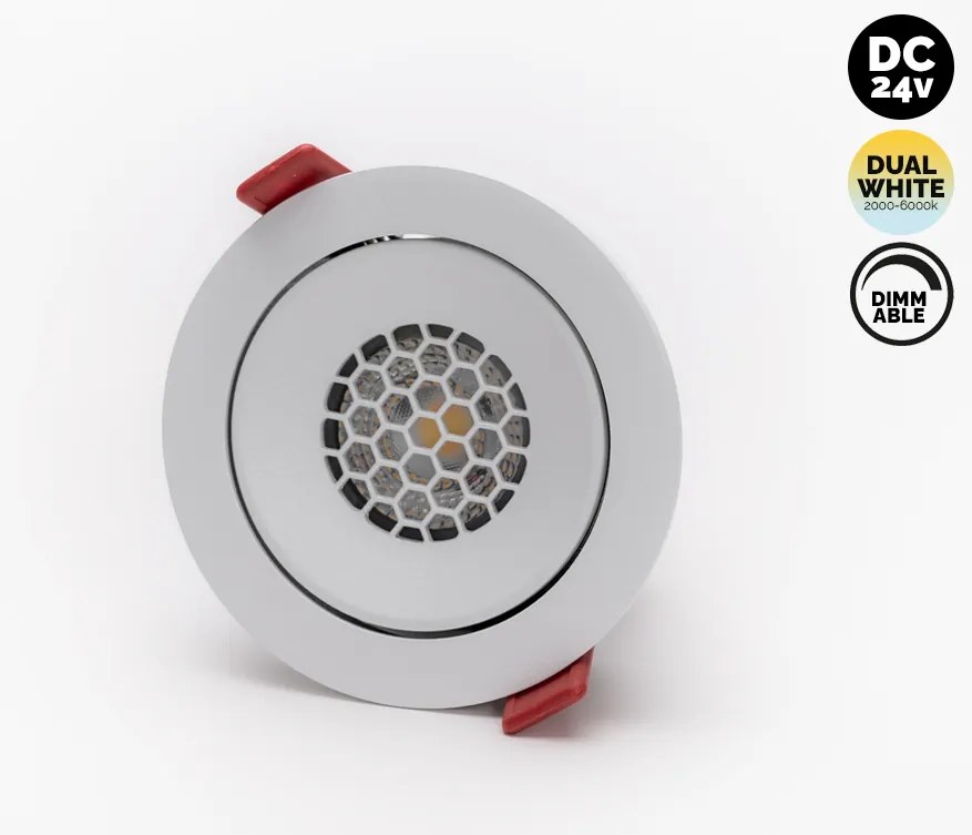 Kama lights bodovka 24v dual white d105 12w, bílá