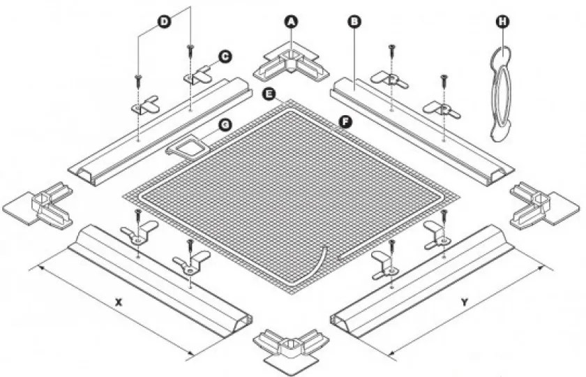 Síť proti hmyzu komplet Barva profilu: hnědá, Barva síťky: černá, Rozměr profilů: 75 x 135 cm