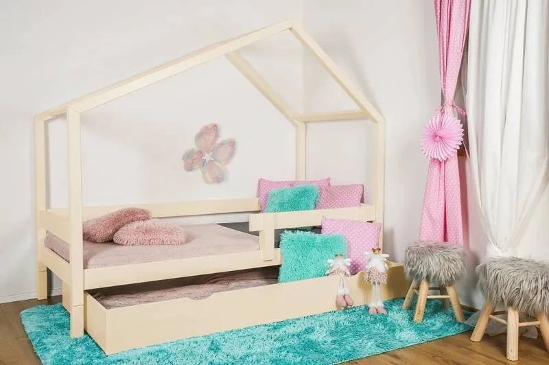 MAXIDO Dětská postel domeček Dita s přistýlkou 180x80 šedá