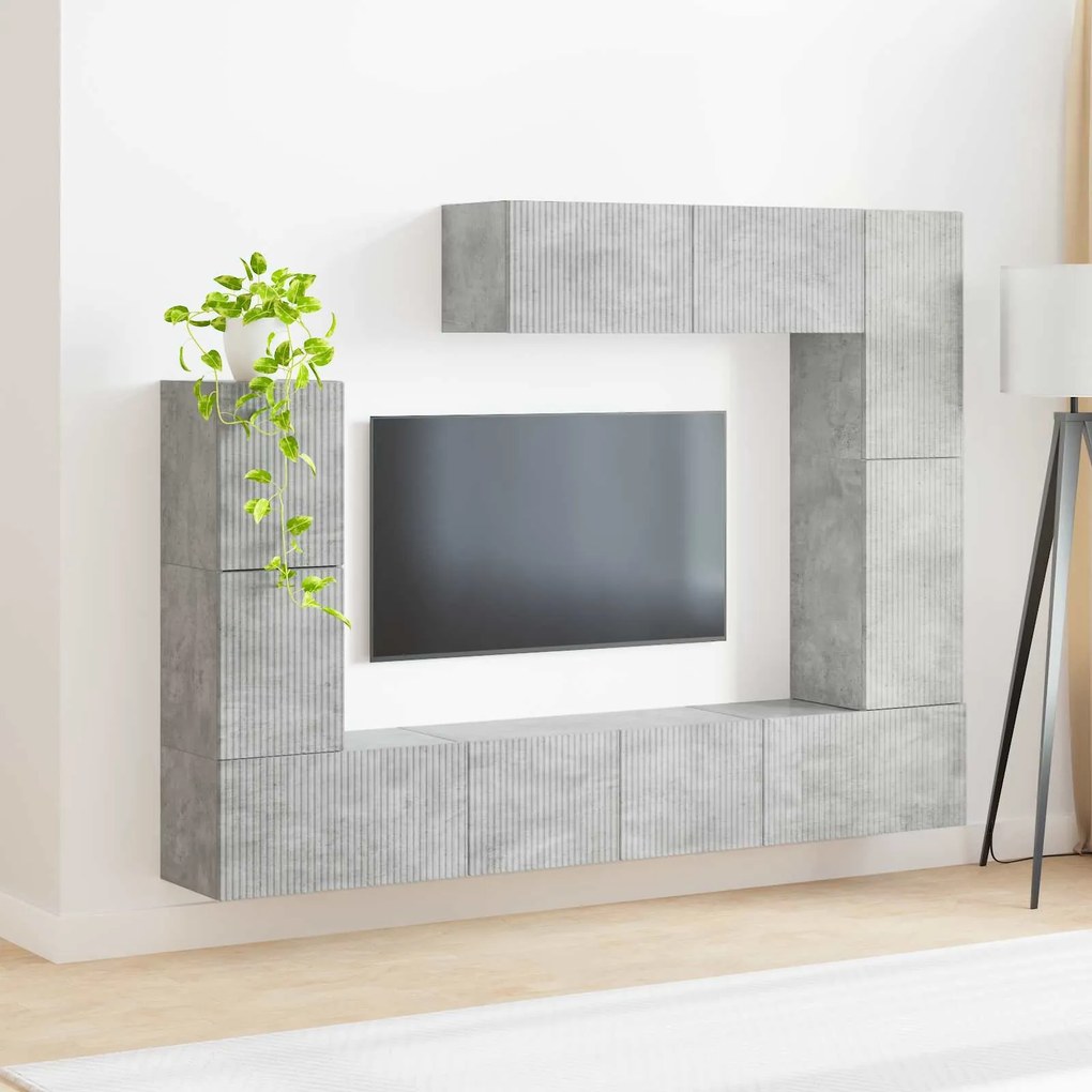 Sestava TV skříněk 5 ks Betonově šedá Kompozitní dřevo 3409054