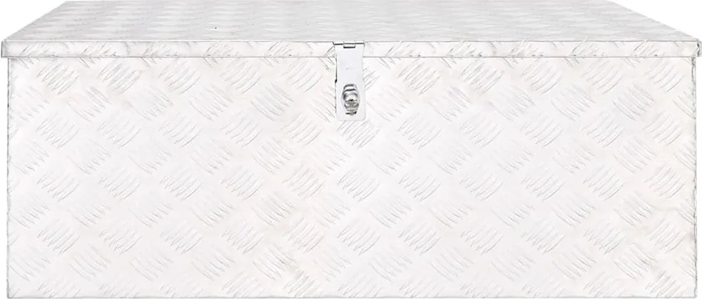 Úložný box stříbrný 100 x 55 x 37 cm hliník 152256