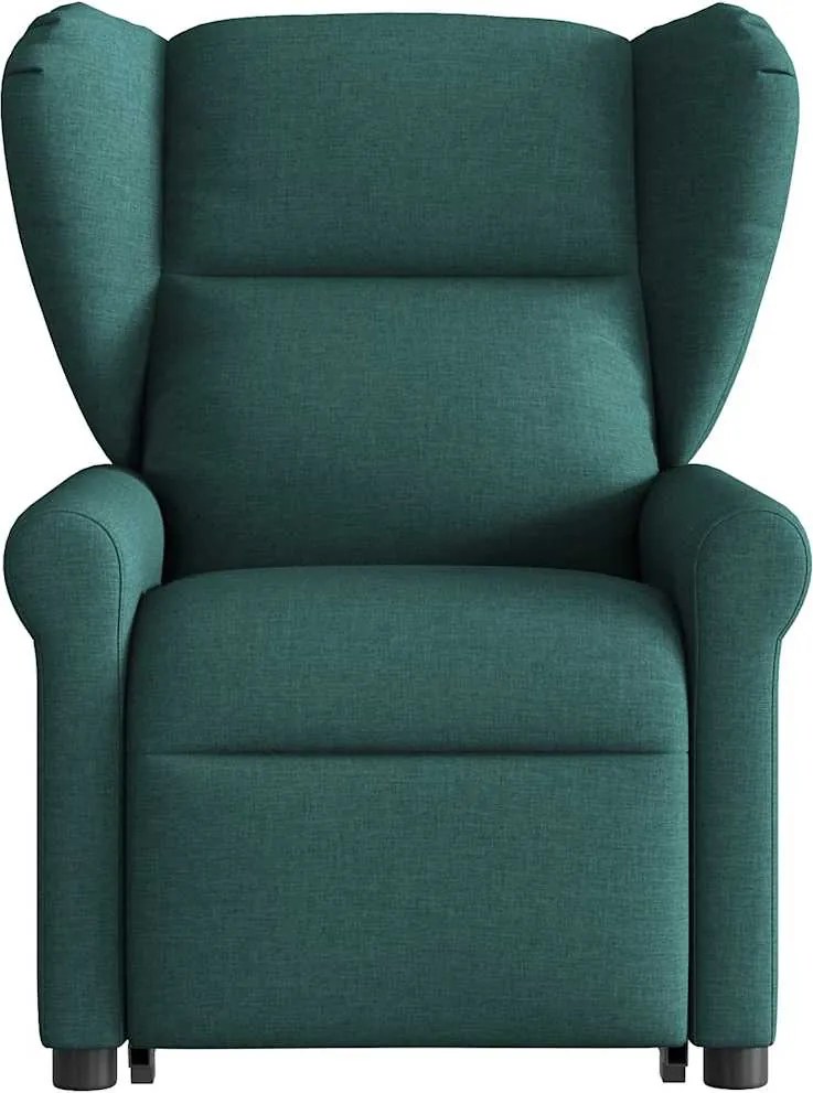 Elektrické zvedací polohovací křeslo tmavě zelené textil 3303400