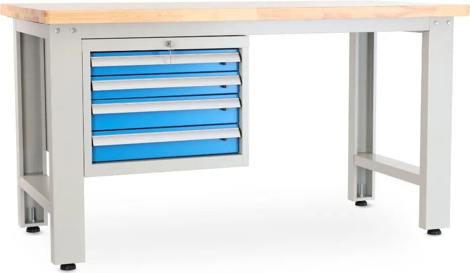 Dílenský stůl Solid OAK-40, 150 cm, závěsný box, dub