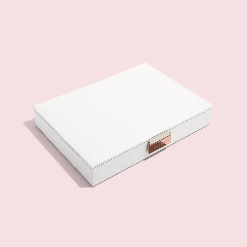 Šperkovnice Stackers Limited Edition White & Rose Gold Charm Jewellery Box Lid | bílá 74917