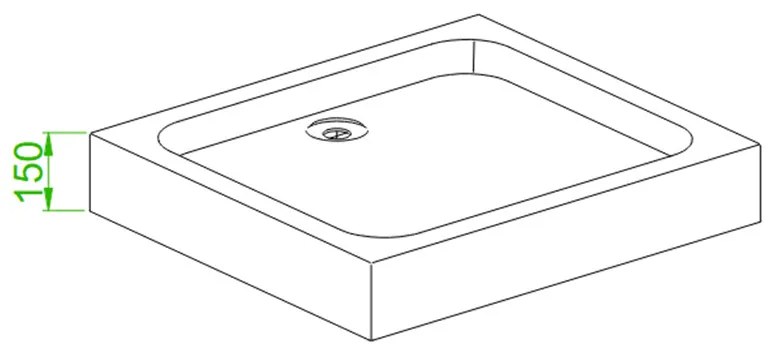 BPS-koupelny Obdélníková akrylátová sprchová vanička HYD-OSV-SXL03D 110x80 černá