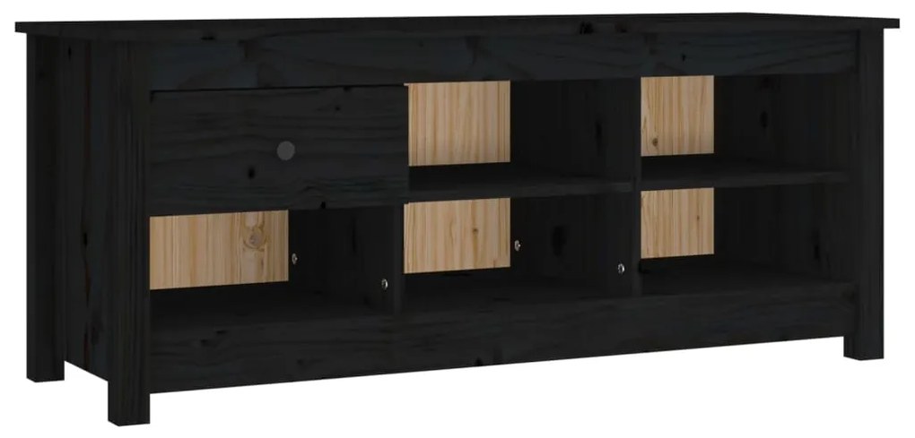 Botník černý 110 x 38 x 45,5 cm masivní borovice - Default Title