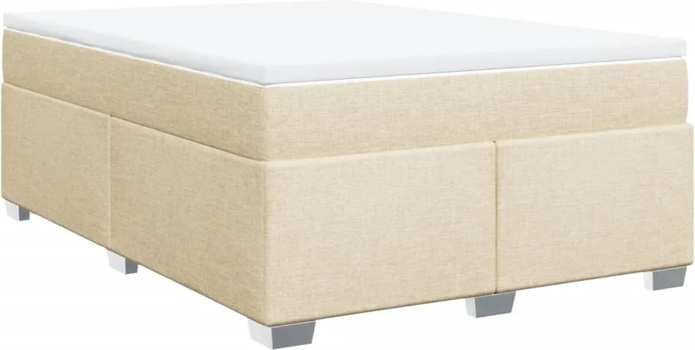 Box spring postel s matrací krémová 160x200 cm textil 3285149