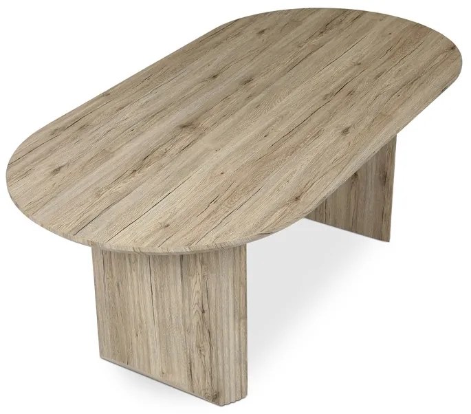 Autronic Jídelní stůl SORETO — 200x100x77 cm, MDF, dekor dub/ ořech Tmavě hnědá