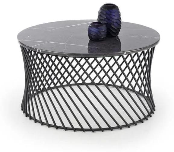 Intesi Konferenční stolek Rewal šedý mramor/černý