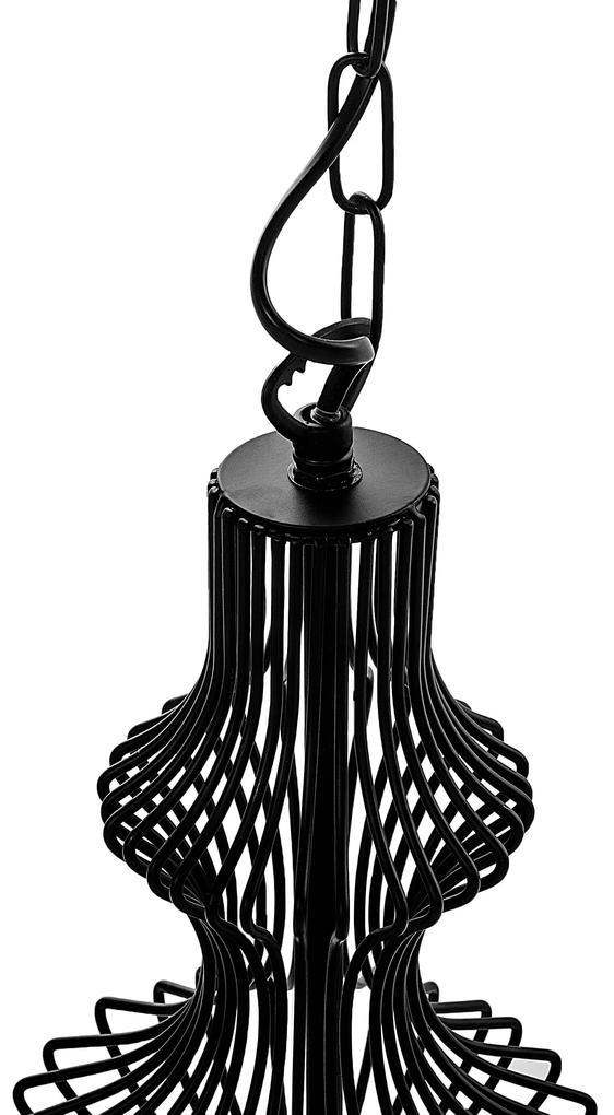 Černá závěsná lampa KOLVA Beliani