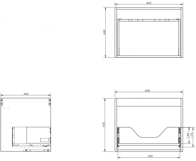 Mexen Box-A, závěsná skříňka 60 cm, 1 zásuvka, dub, 91AX0-0600-470-1-81