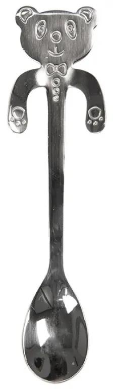 Stříbrná dezertní lžička Medvídek – 3x12 cm
