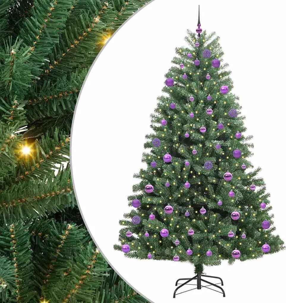 Umělý Skládací Vánoční Strom Zelená 240 cm PVC a kov 3395511