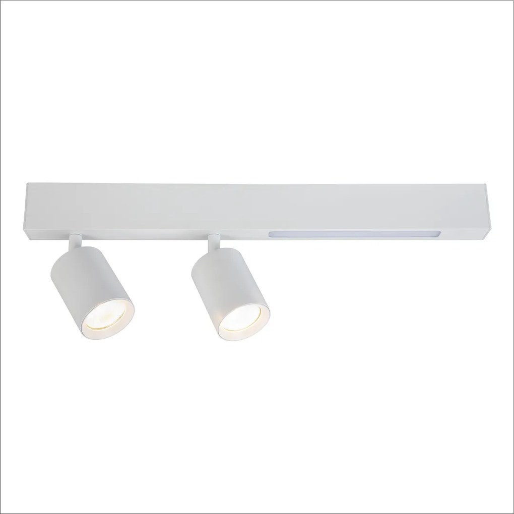 Stropní svítidlo Magnet, 2x bílé kovové stínítko + 1x LED 5W, w